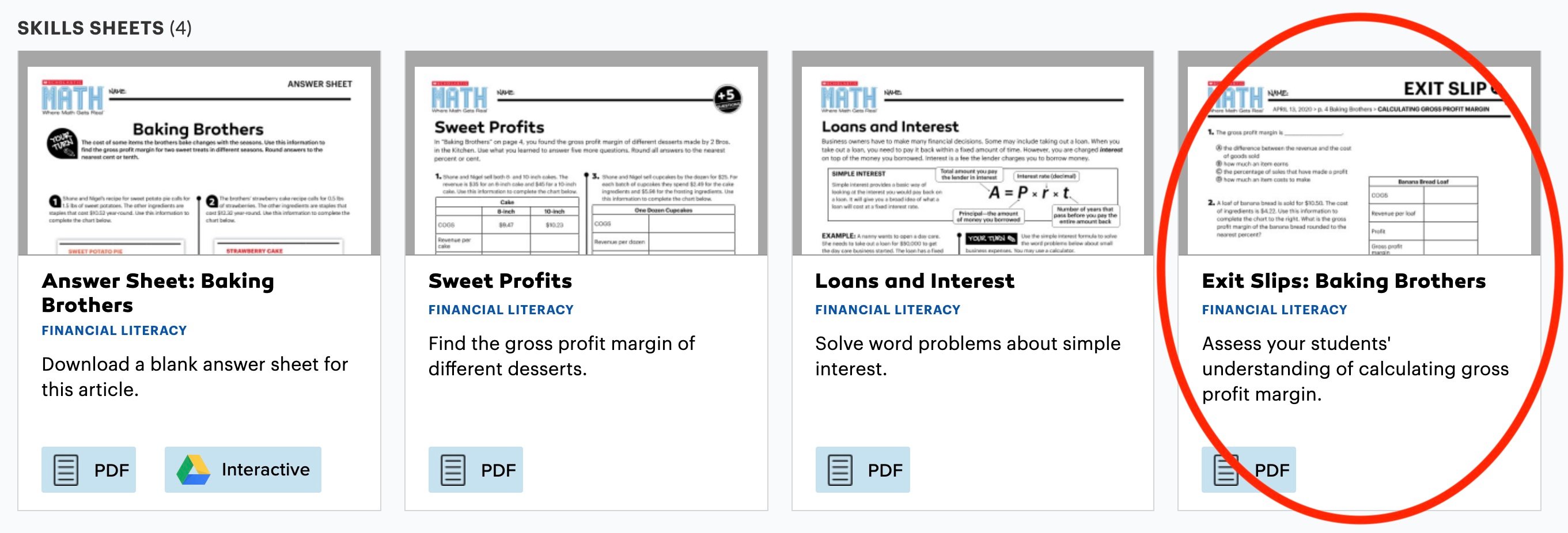 Explaining Our Skills Sheets